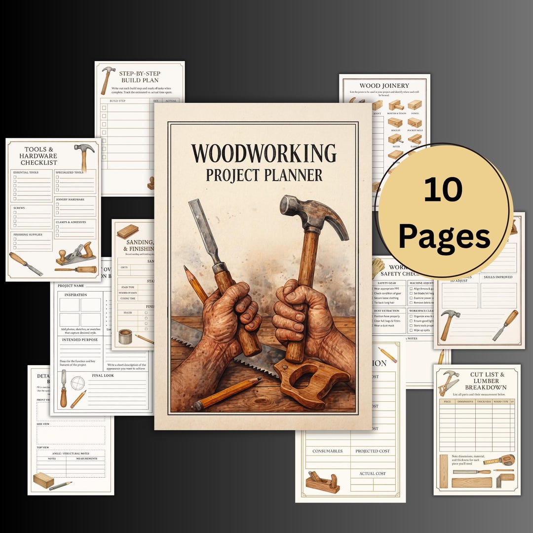 Daily Woodworking Project Planner, Carpentry Plans, Logs, Woodworker ...