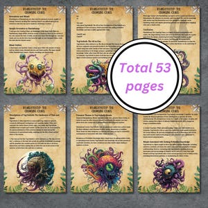 Necronomicon Creatures Grimoire Pages, Witchcraft Book of Shadows ...