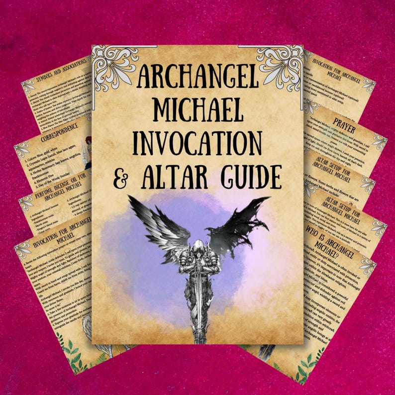 Archangel Michael Grimoire Pages, Altar, Invocation, Printable Book of ...