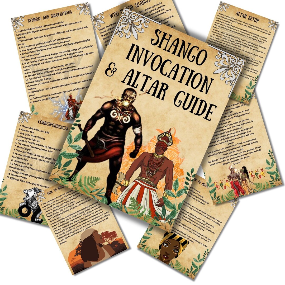 Shango Altar Guide, Book of Shadows, Grimoire Pages, Printable Shango ...