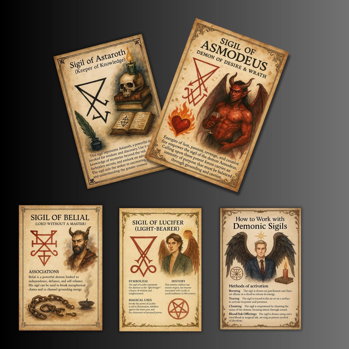 Secret Demonic Sigils Grimoire Pages, Witch Journal, Book of Shadows ...