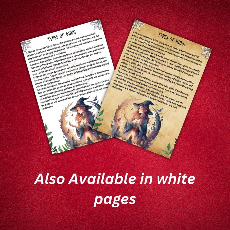 Secret Djinn Printable Grimoire Pages, Wiccan Book of Shadows, Djinn ...