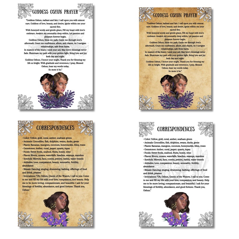 Oshun Altar Guide, Orisha Grimoire Pages, Printable Oshun Invocation ...