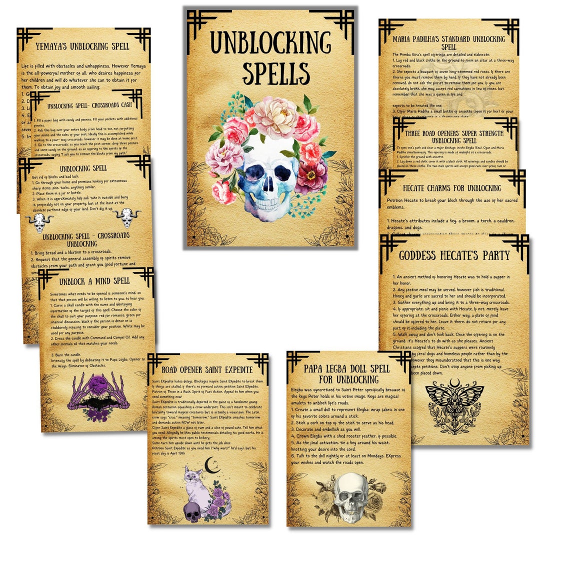 UNBLOCKING SPELLS Book, Wicca Spellbook, Witchcraft, Book of Shadows ...