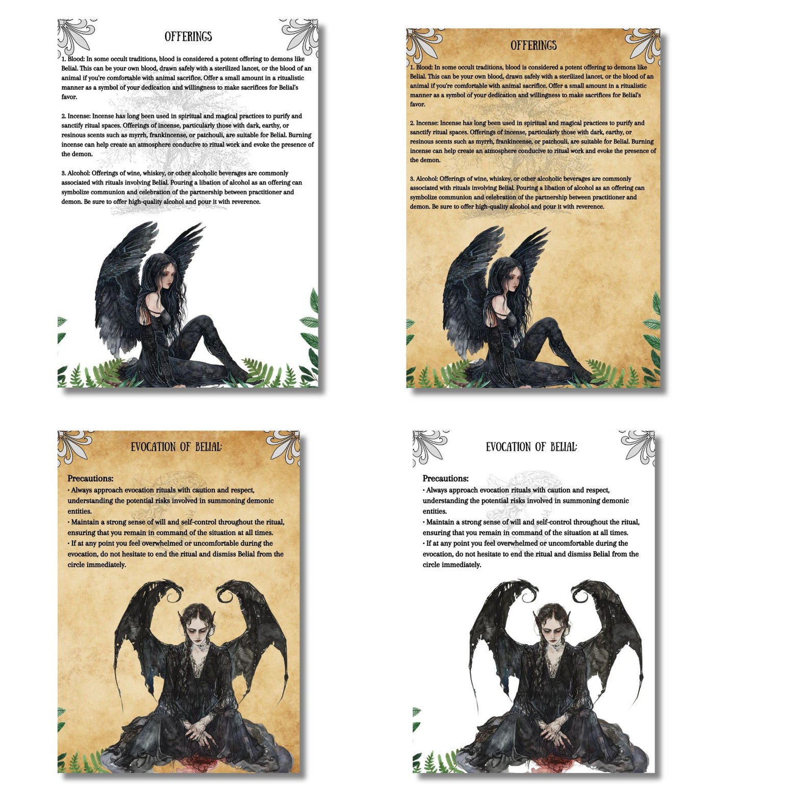 Secret Demon Belial Grimoire Pages, Printable Book of Shadows, Belial ...