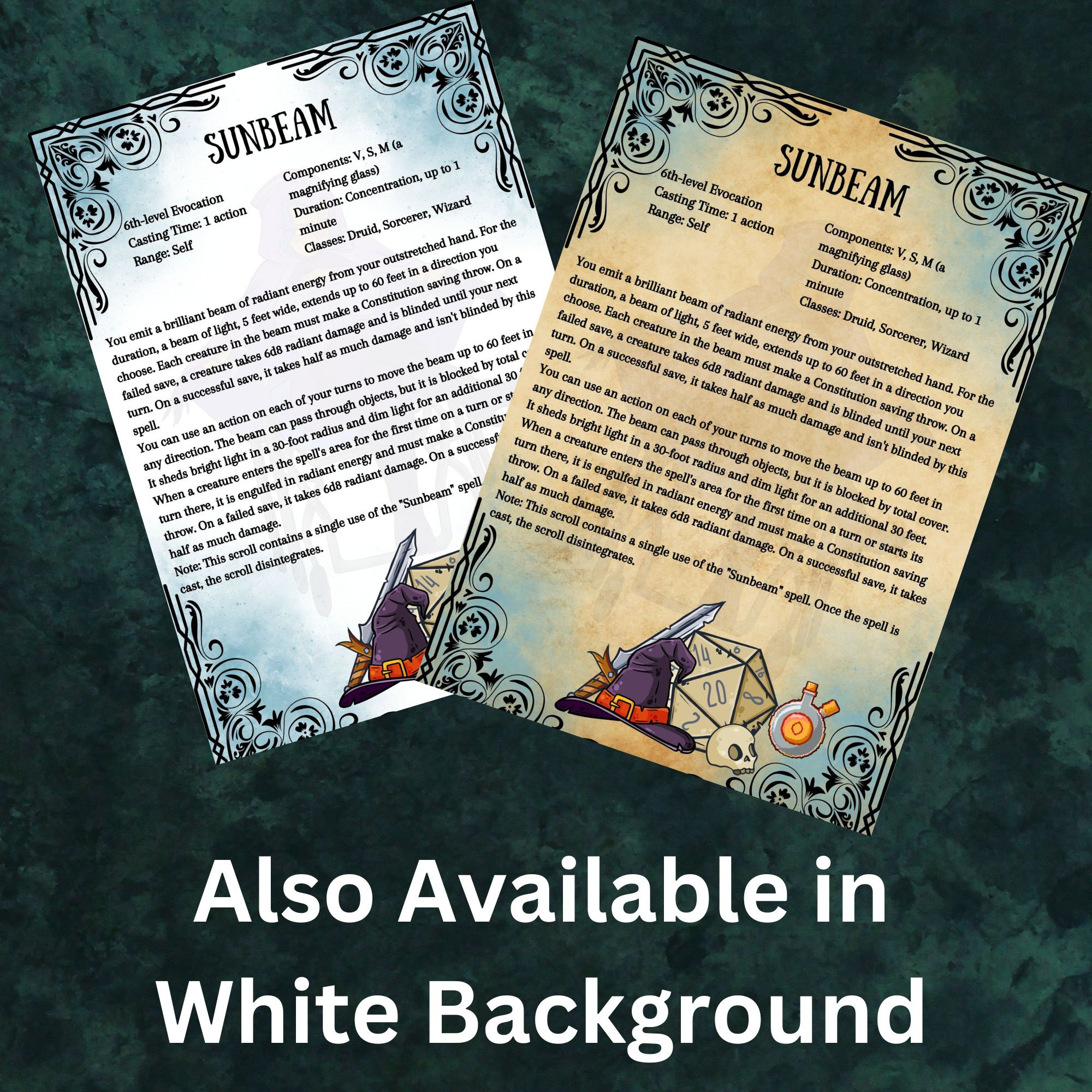DND 5e Spell Scroll, DND Spellbook, RPG Printable Class Spells ...
