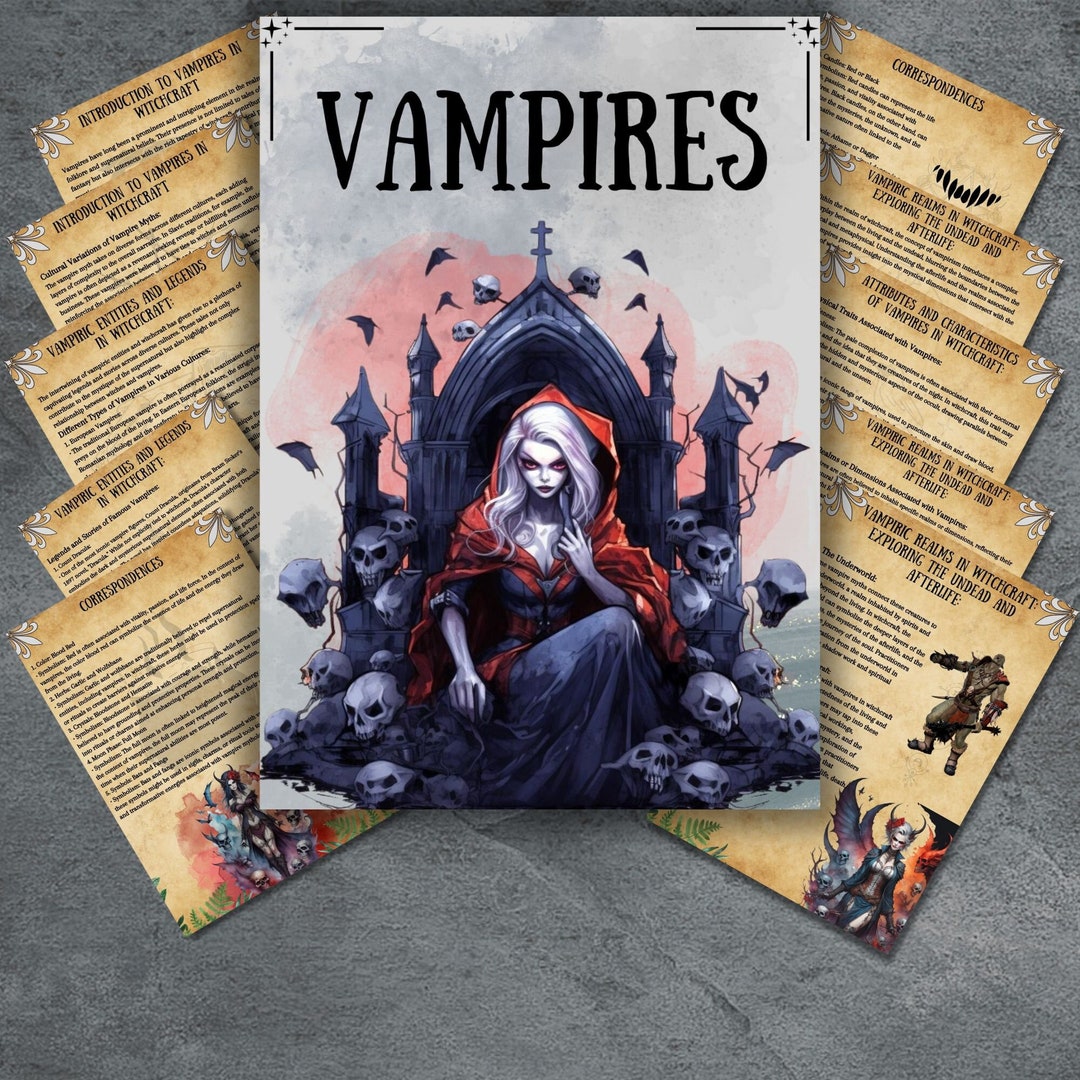 Vampire Grimoire Pages, Printable Book of Shadows, Wiccan, Vampire ...