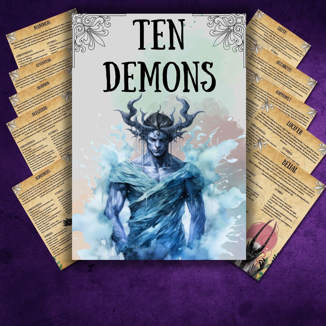 Ten Demon Grimoire Pages, Demonic Witchcraft, Printable Book of Shadows ...
