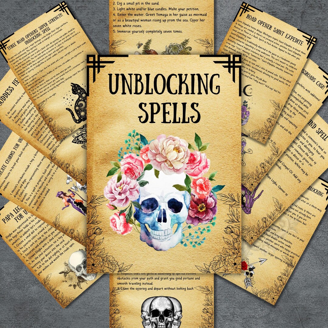 UNBLOCKING SPELLS Book, Wicca Spellbook, Witchcraft, Book of Shadows ...