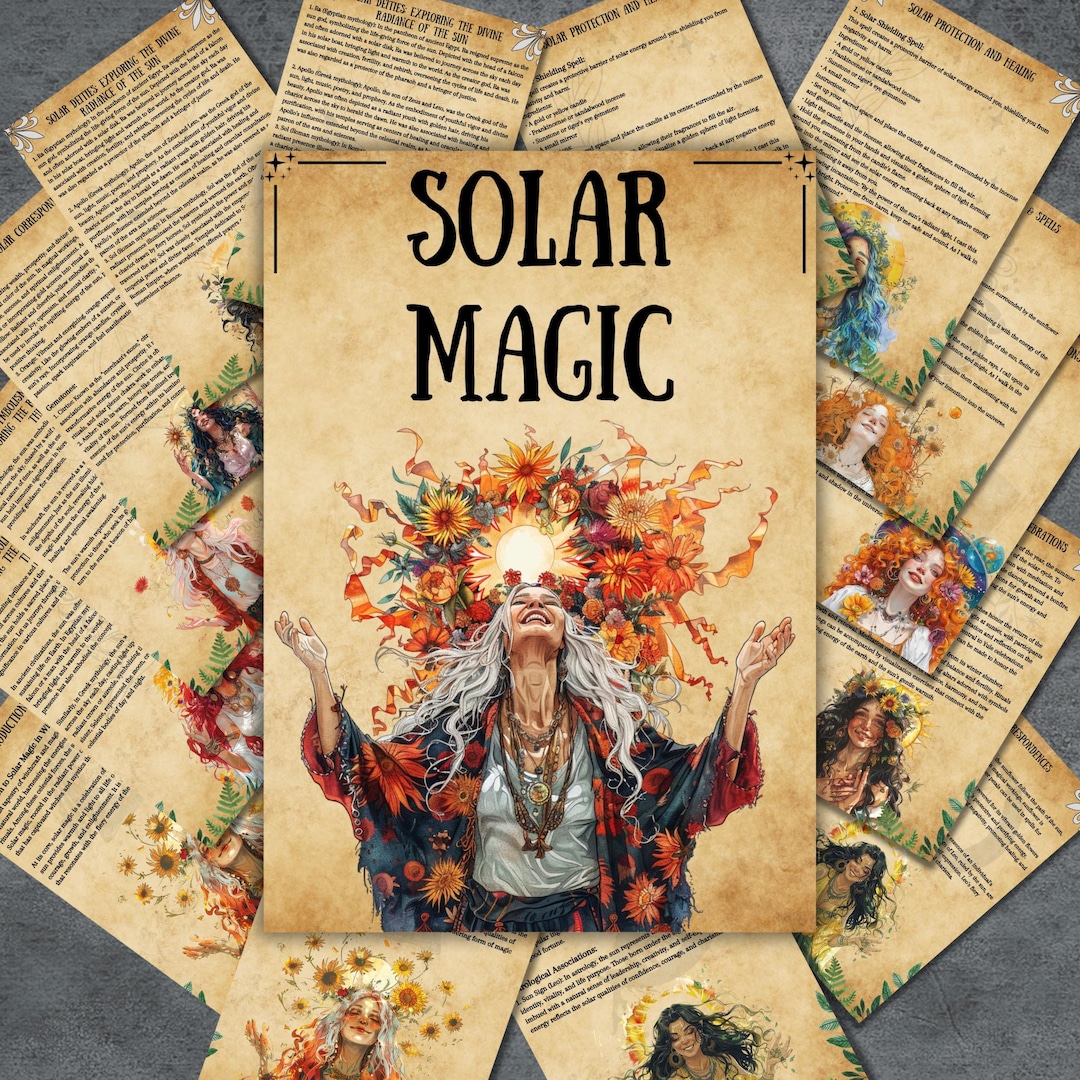 Solar Magic Grimoire Pages, Printable Witchcraft, Wicca Book of Shadows ...