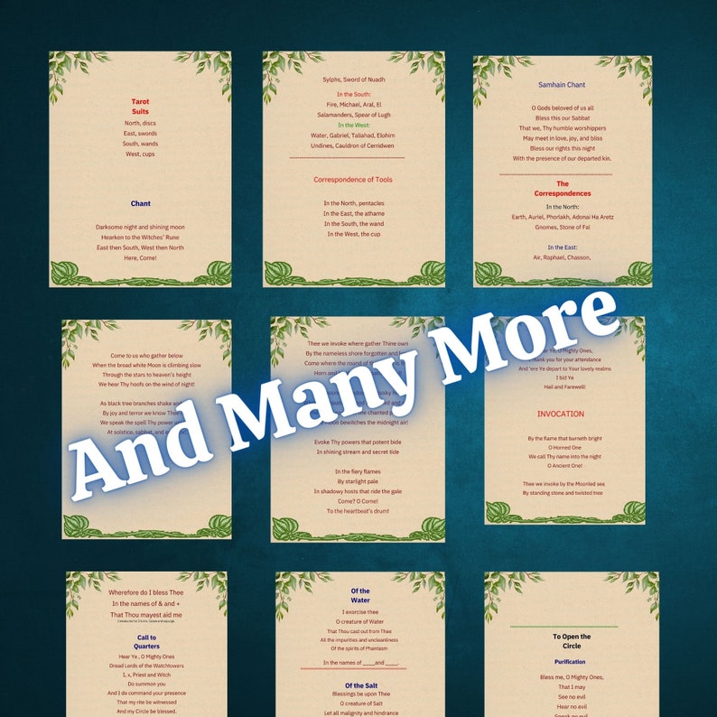 Witches Chants & Incanctations, Witchcraft Book of Shadows, Wiccan ...