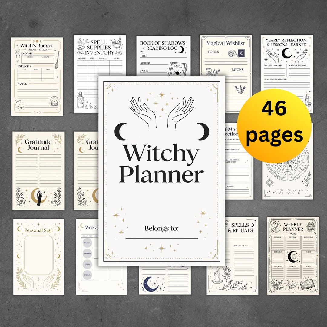 Secret Witchcraft Planner, Witchy Journal, Digital Grimoire Pages ...