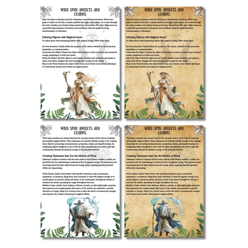 Wind Spun Magic Pages, Grimoire Bundle, Digital Book of Shadows ...