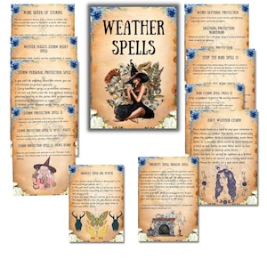 Weather SPELLS Book, Witchcraft Book of Shadows, Printable Wicca Spells ...