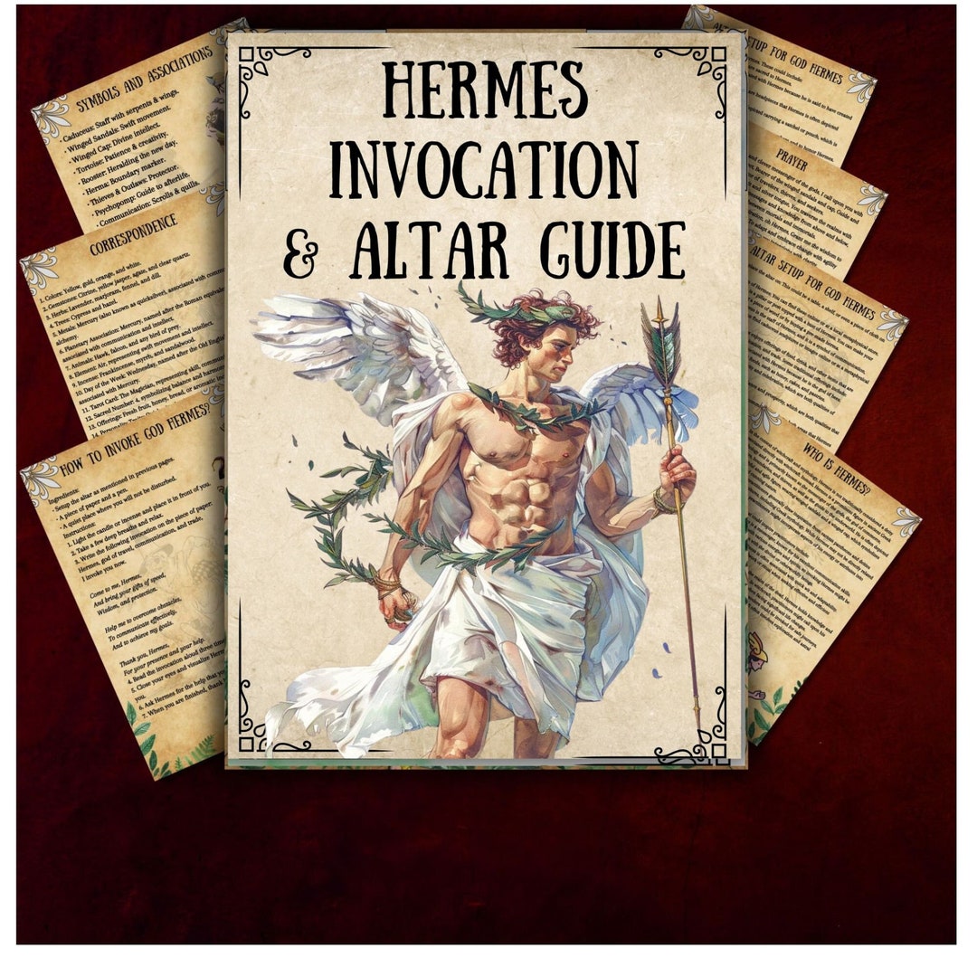 Greek God Hermes Altar, Grimoire Pages, Prayers , Book of Shadows ...