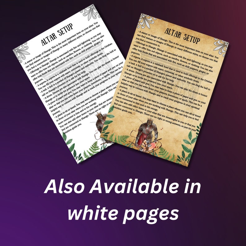 Shango Altar Guide, Book of Shadows, Grimoire Pages, Printable Shango ...