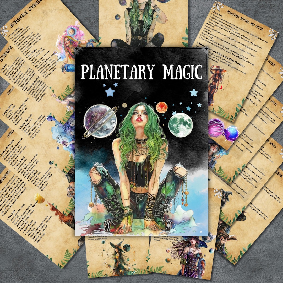 Secret Planetary Magic Grimoire Pages, Printable Book of Shadows ...