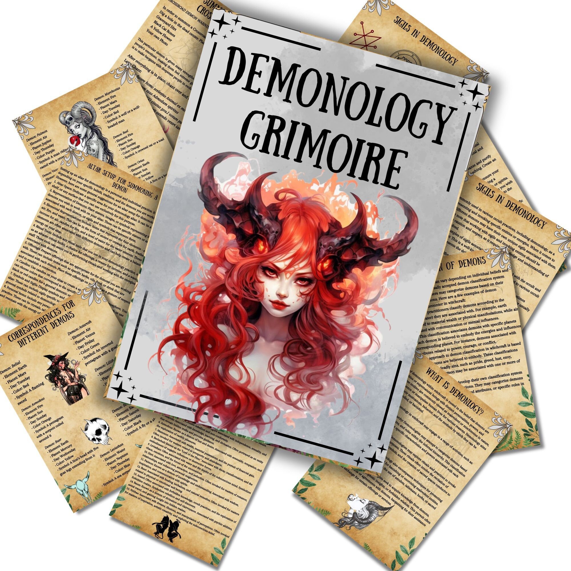 Demons Altar Guide, Invocation, Grimoire Pages, Demon Printable Book of ...