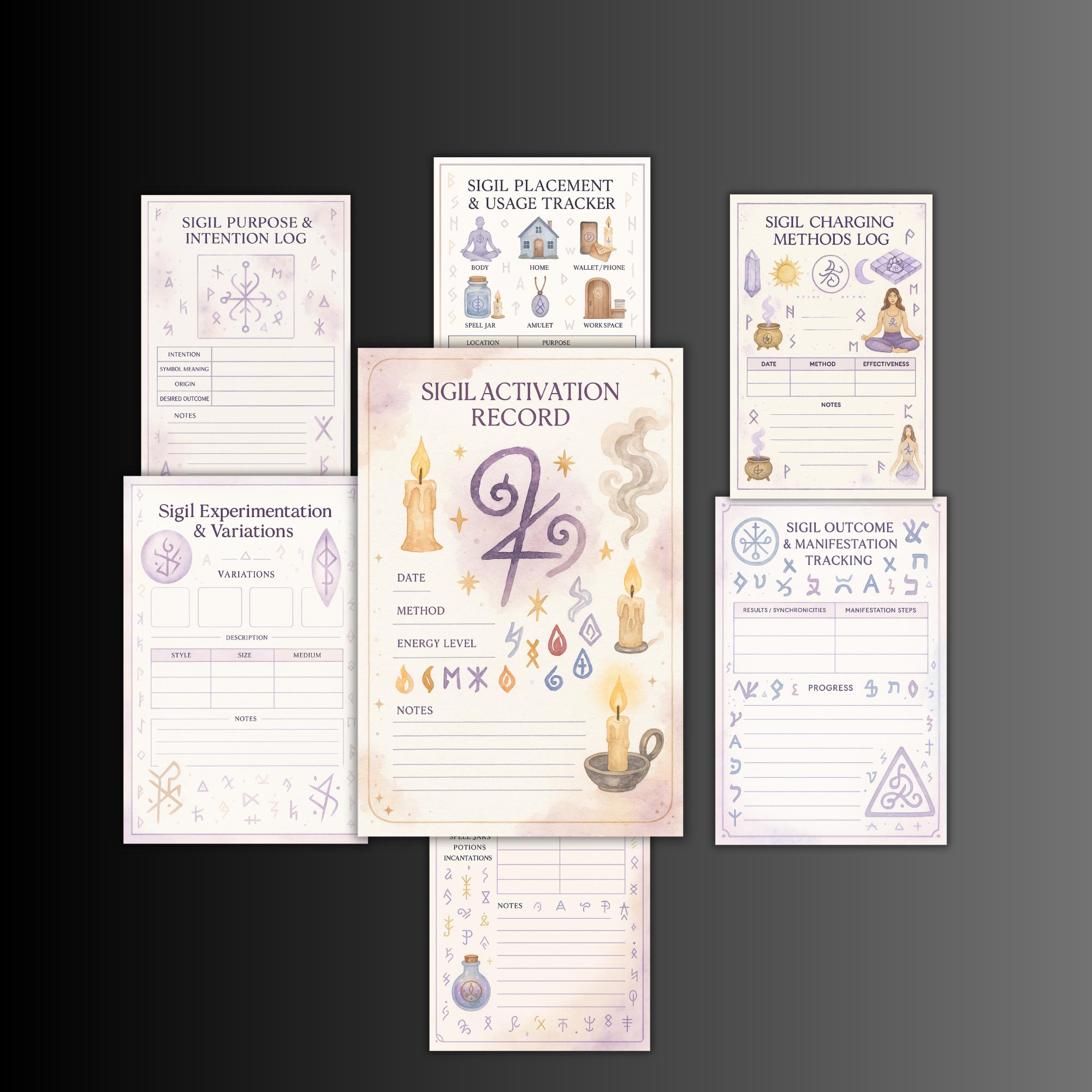 Sigils Usage Logs | Digital Grimoire | Sigil Planner Pages | Sigil ...