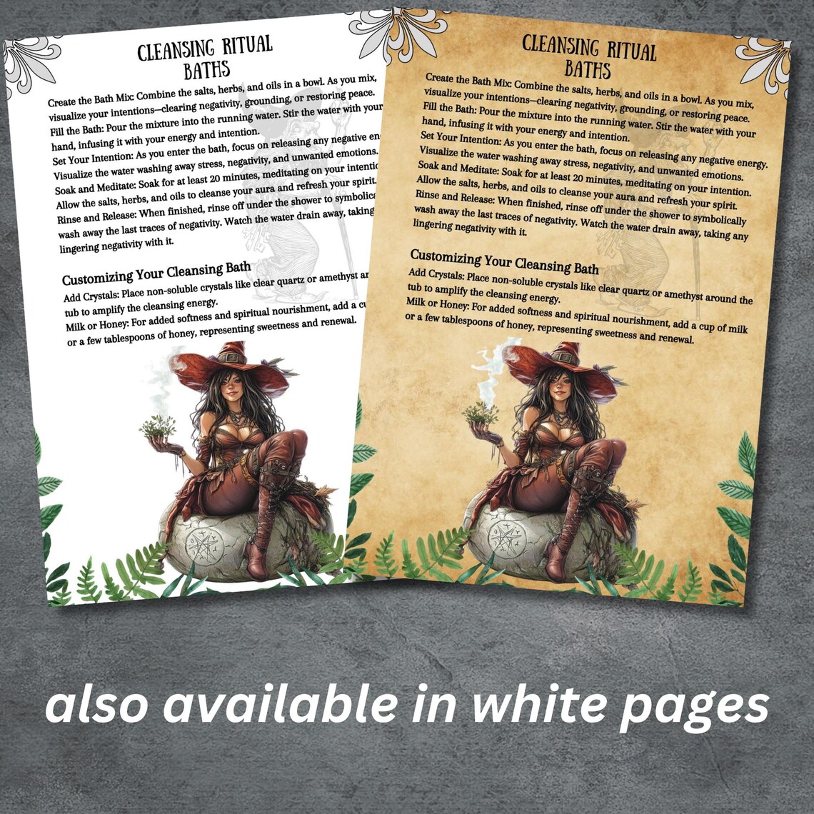 Magical Cleansing Grimoire Bundle Pages, Witch Book of Shadows ...