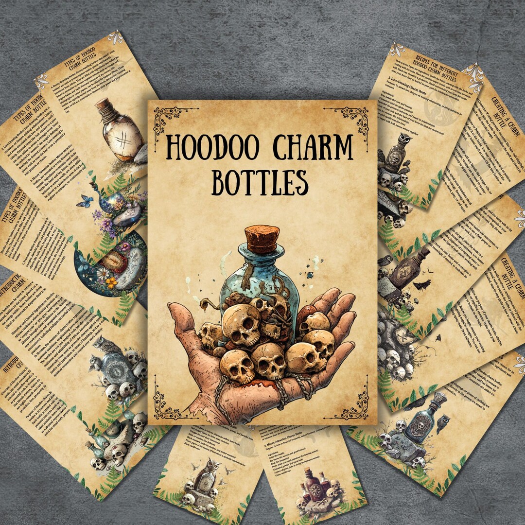 Hoodoo Charm Bottles Grimoire Pages, Hoodoo Book of Shadows, Witchcraft ...