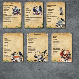 Secret Witch's Brew Recipe Grimoire Pages, Wicca Pritnable, Magic Tea ...