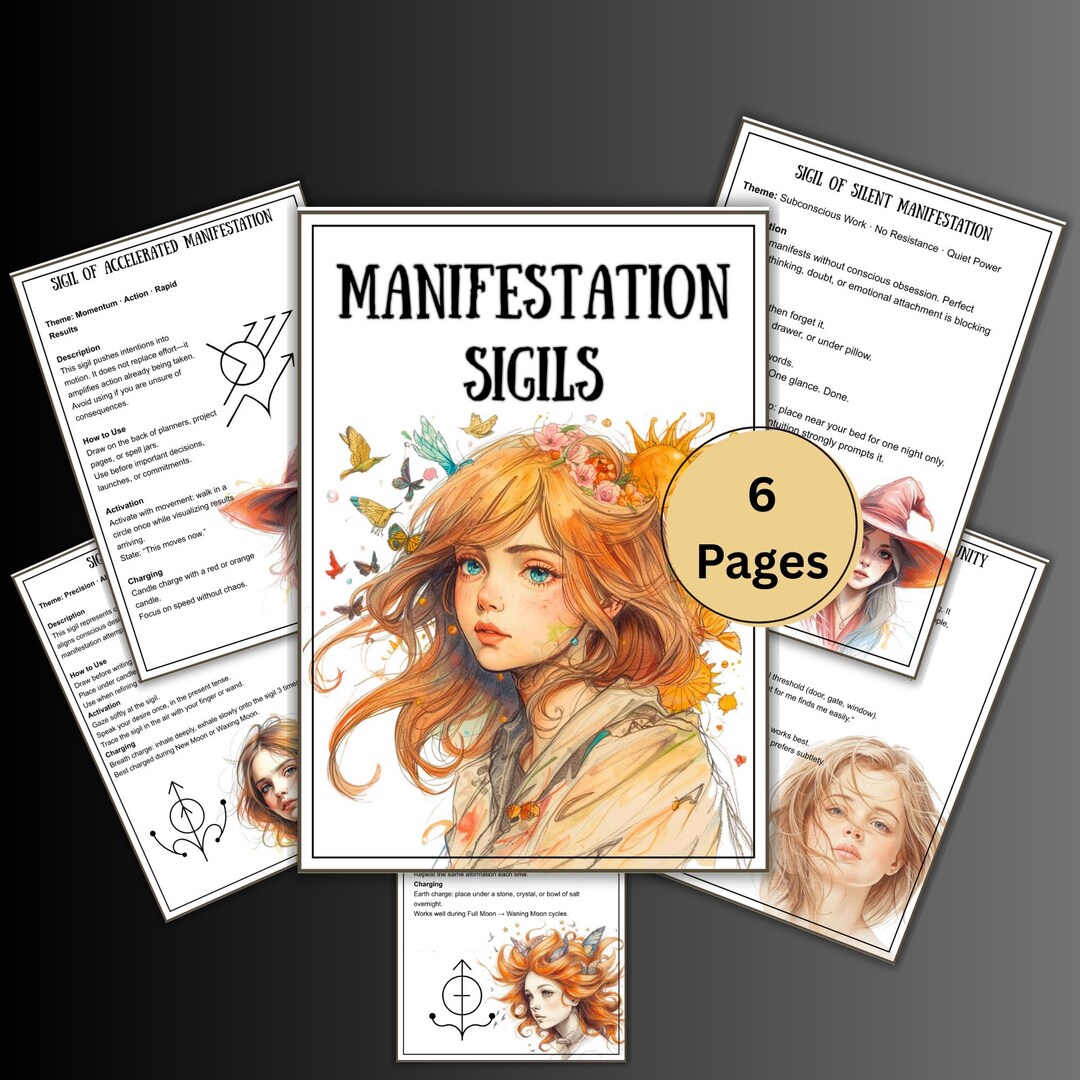 Secret Manifestation Sigils Pages, Grimoire Printable, Attraction ...