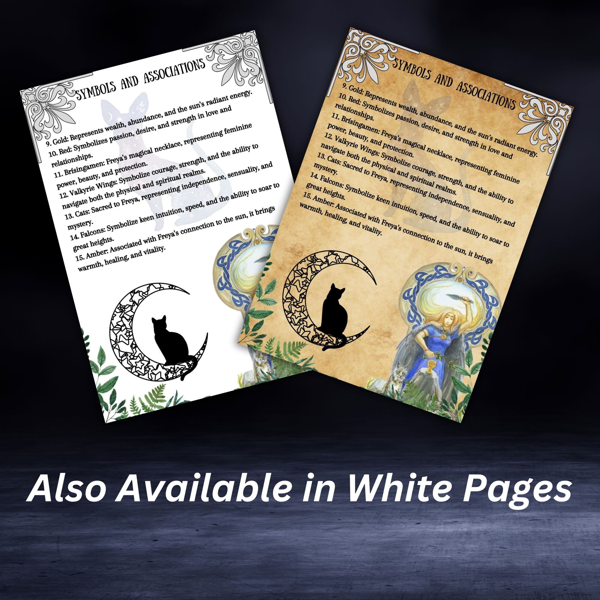 Norse Goddess Freya, Grimoire Pages, Altar Guide, Witchy Book of ...