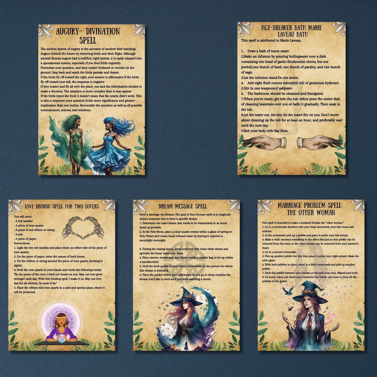 Secret Ancient Spells, Grimoire Pages, Printable Book of Shadows, Wicca ...