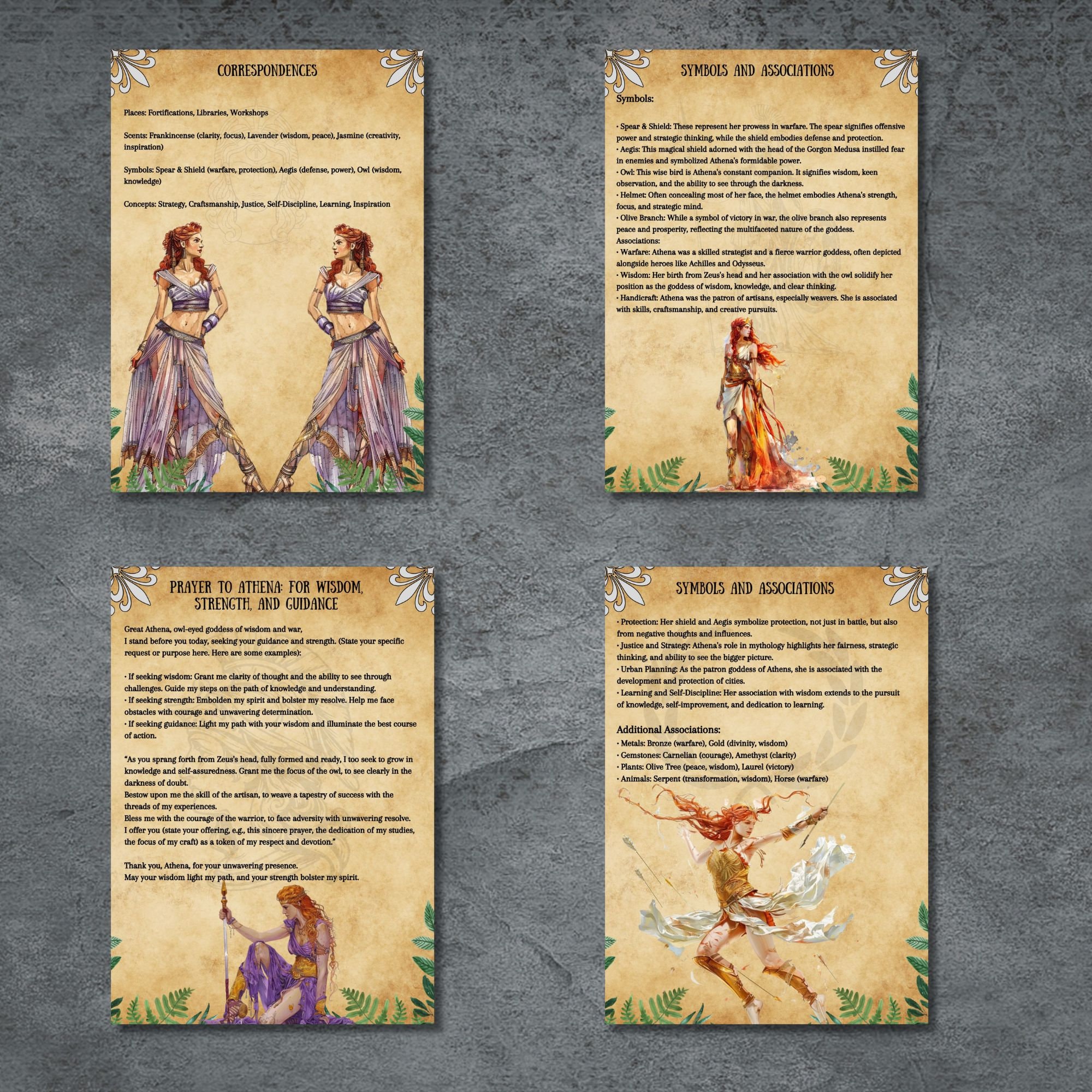 Secret Athena Altar Guide, Grimoire Pages, Wicca Witchcraft, Book of ...