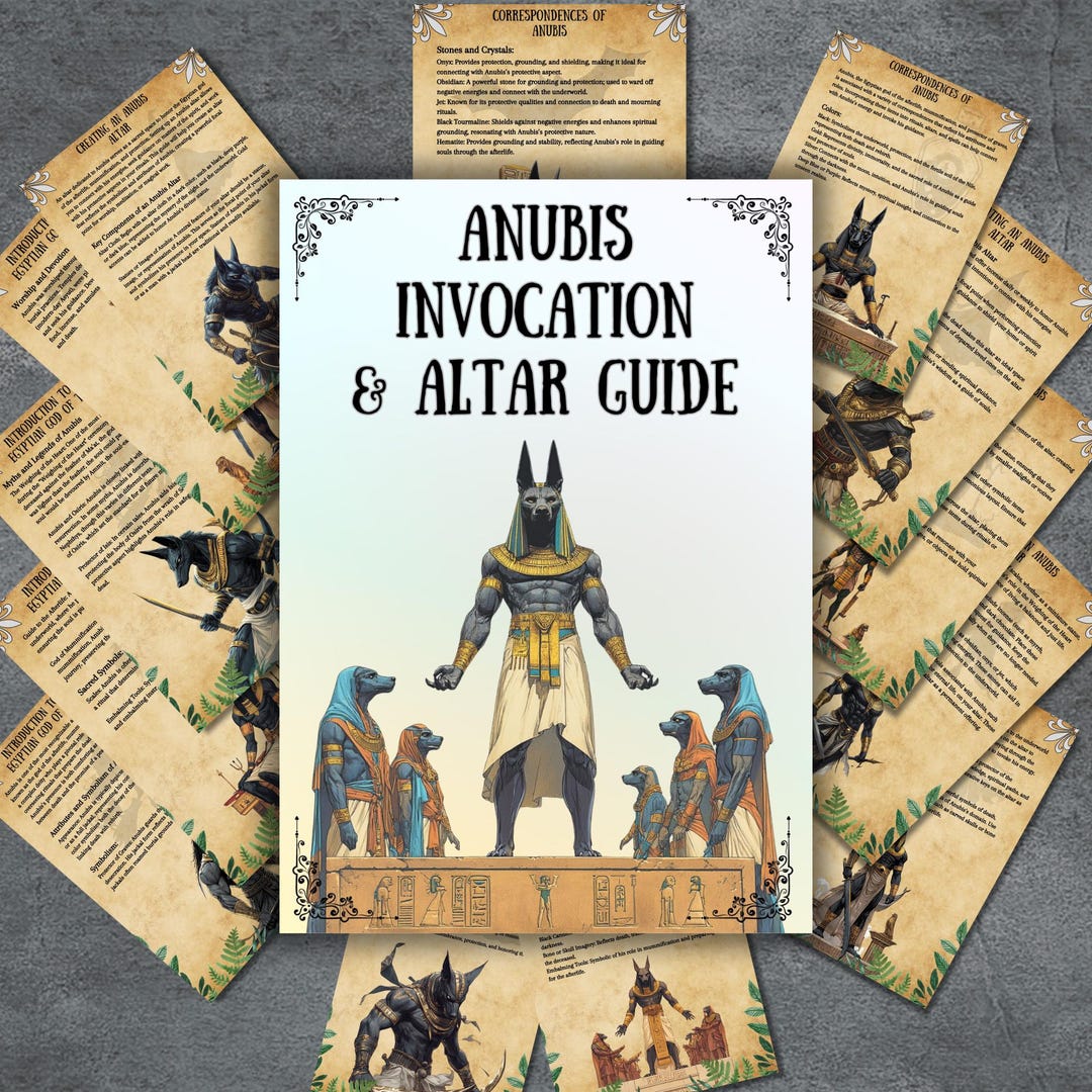 Secret Anubis Altar Guide, Grimoire Pages, Prayers, Book of Shadows ...