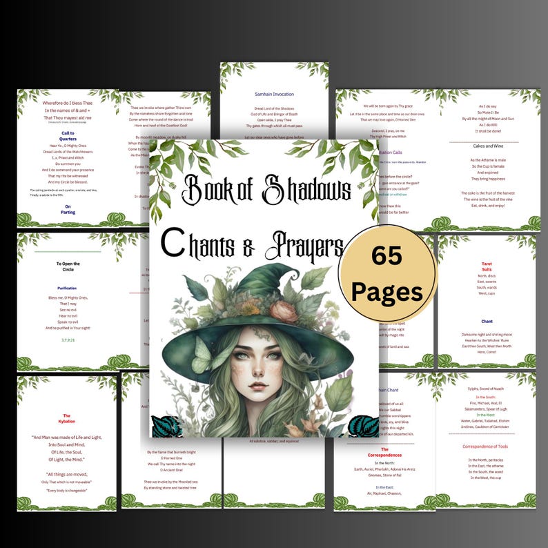 Witches Chants & Incanctations, Witchcraft Book of Shadows, Wiccan ...