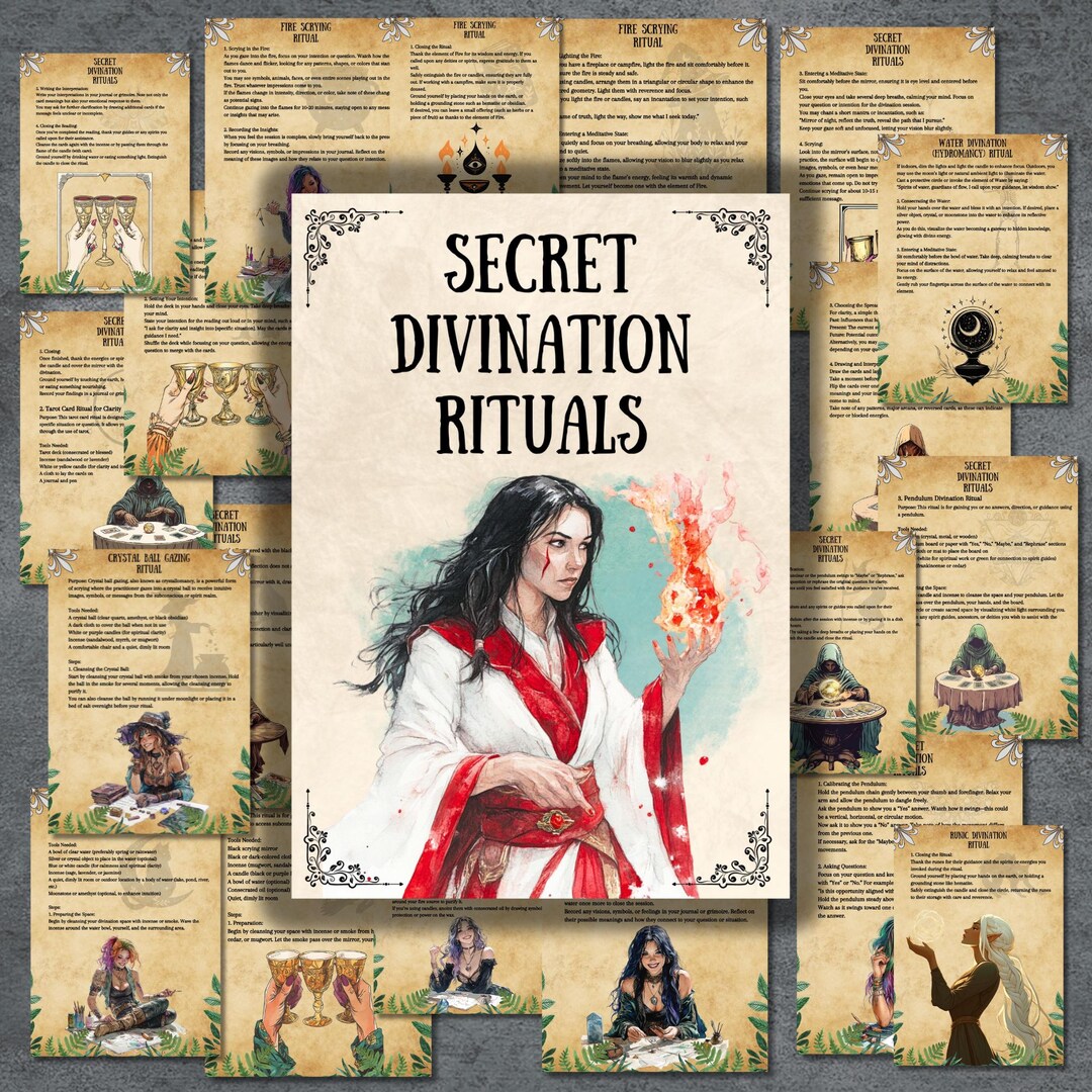 Secret Divination Rituals, Witch Grimoire Pages, Divination Tools, Book ...