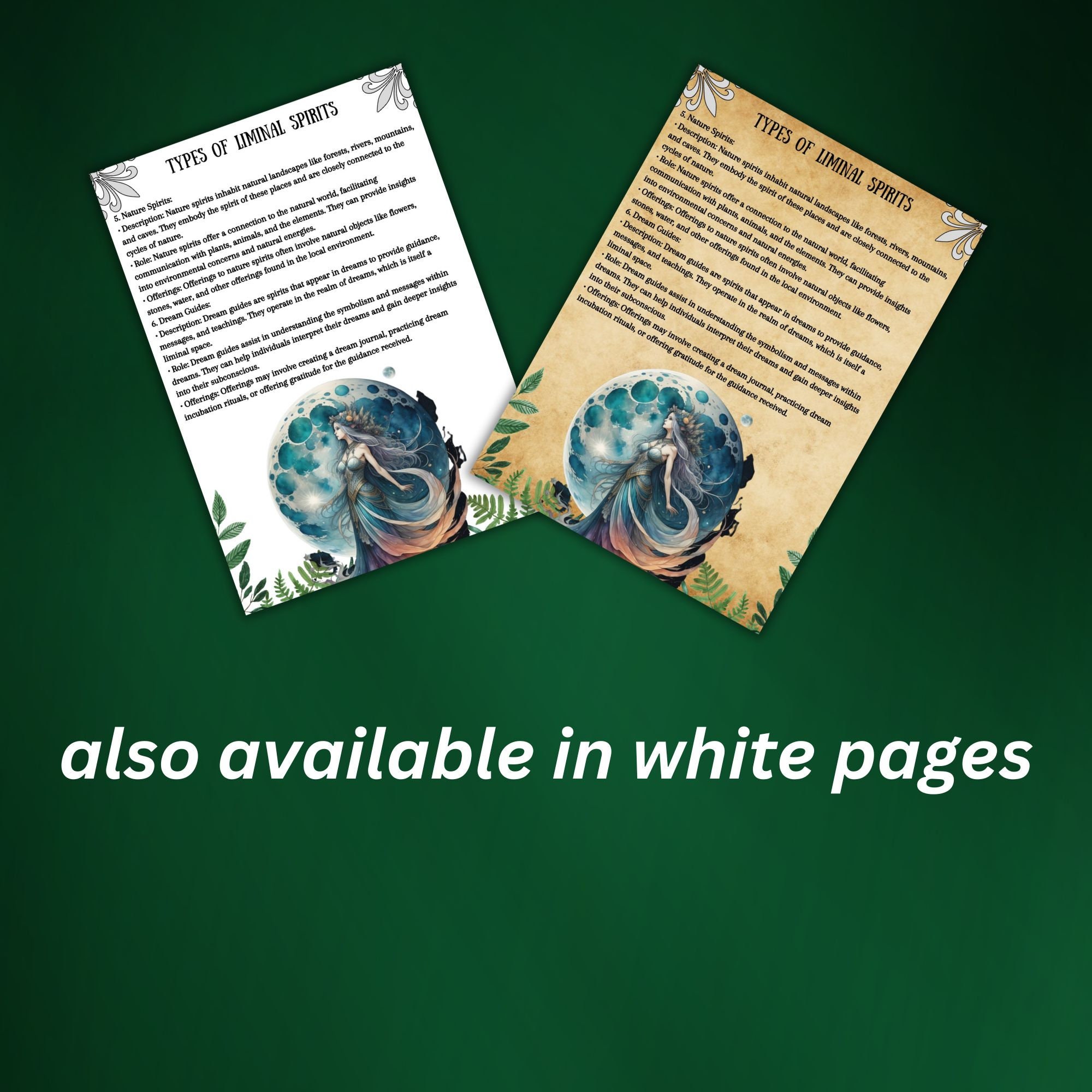 Liminal Spirits Grimoire Pages, Wiccan Book of Shadows, Printable Magic ...