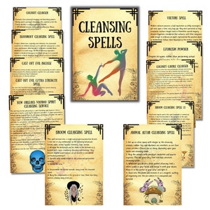 Cleansing Spells Book, Printable Wicca Spells, Witchy Book of Shadows ...