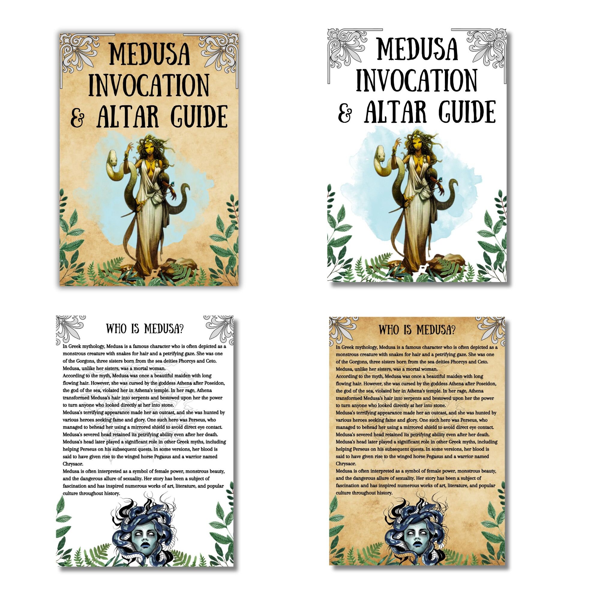 Medusa Altar Guide, Invocation, Printable Grimoire Pages, Book of ...