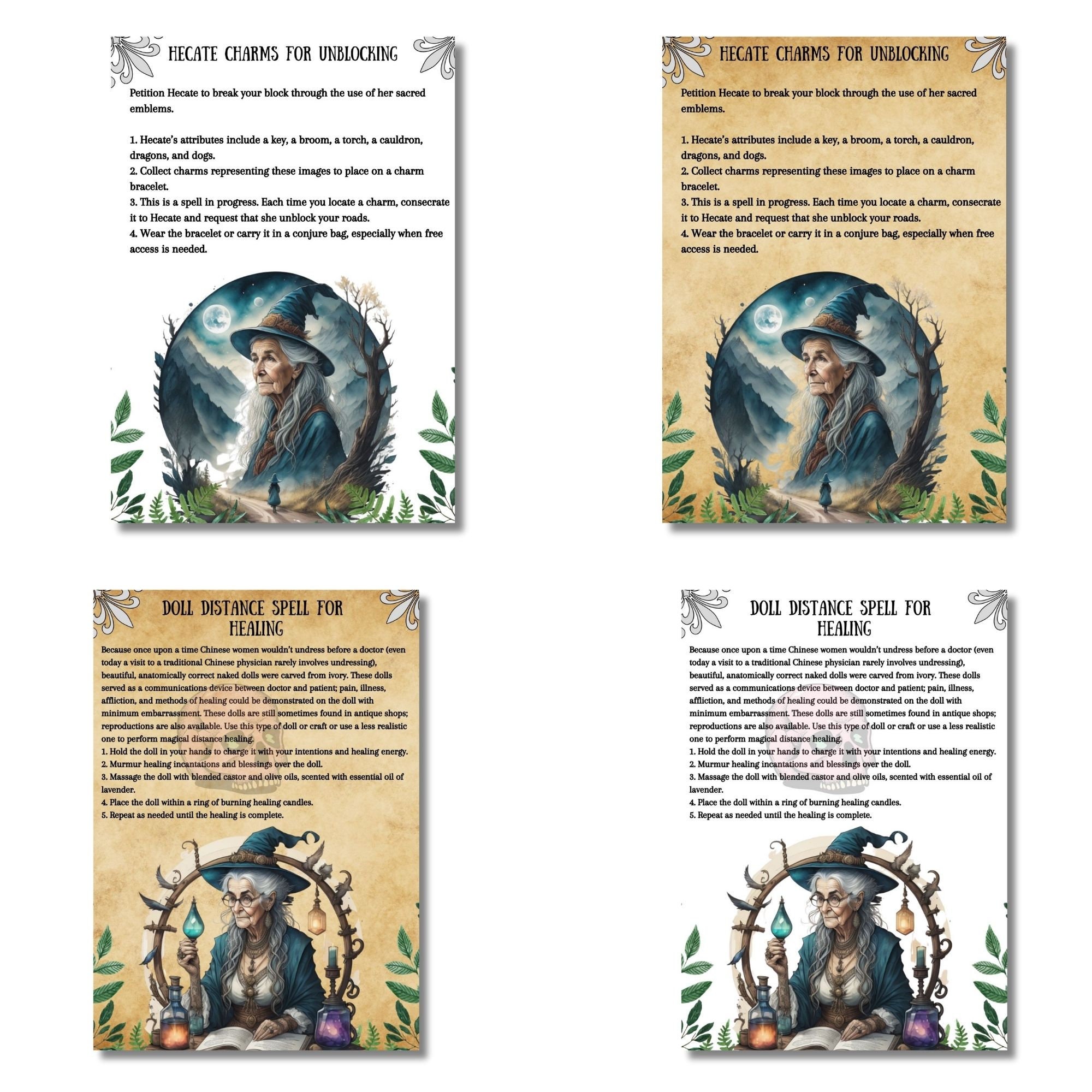 Secret Ancient Spells, Grimoire Pages, Printable Book of Shadows, Wicca ...