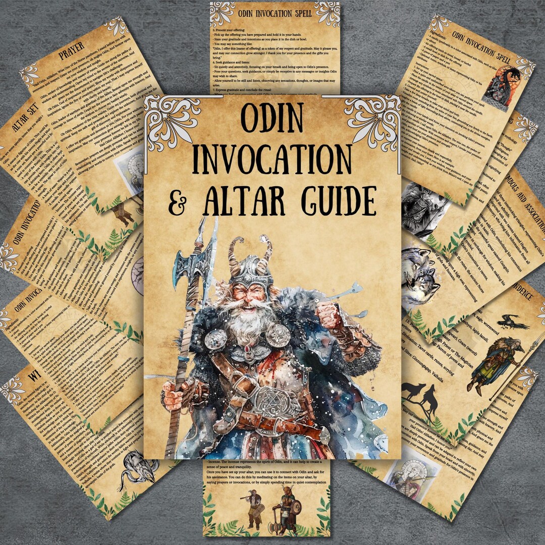 Secret Odin Altar, Grimoire Pages, Invocation Guide, Printable Book of ...