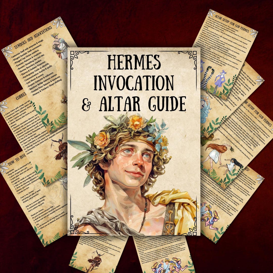 Secret Hermes Altar, Mercury God, Grimoire Pages, Printable Rituals ...
