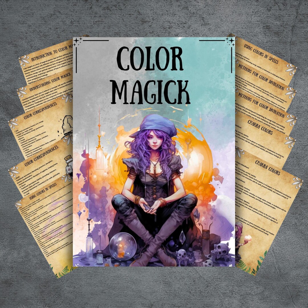 Secret Color Magic Grimoire Pages, Witchcraft Wiccan, Book of Shadows ...