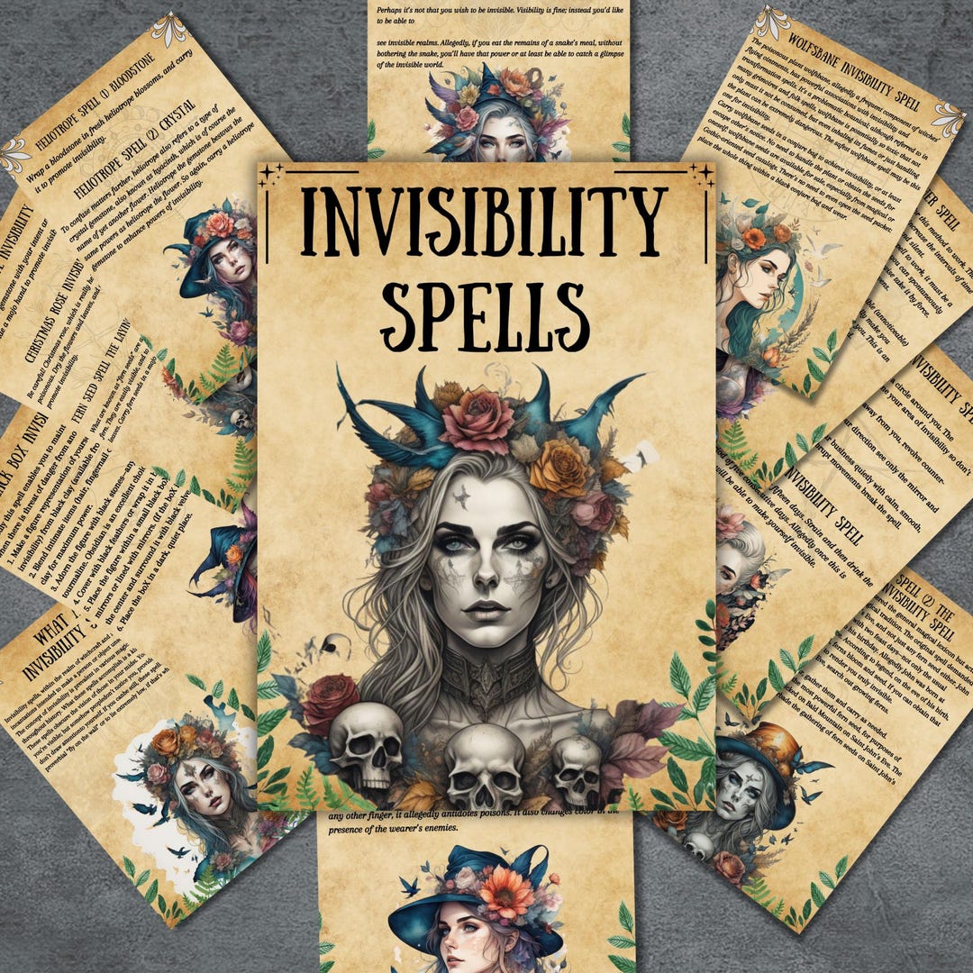 Invisibility Spells, Printable Spells Book, Wiccan Witches Spells, Book ...