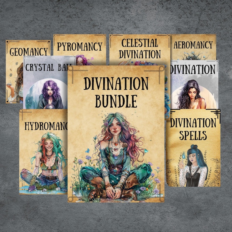 Divination Bundle Grimoire Pages, Wiccan Witchcraft, Printable Book of ...