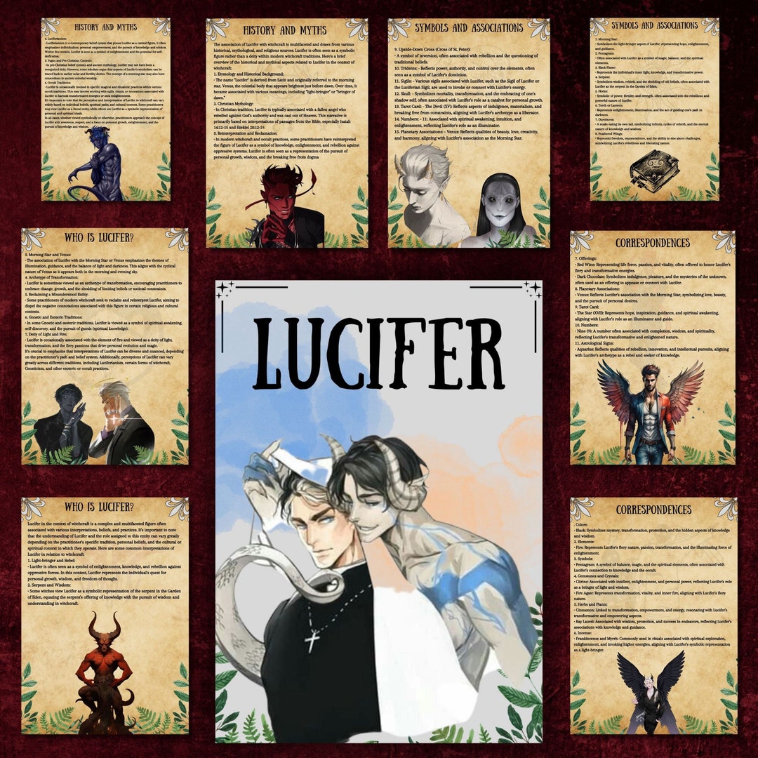 Lucifer Grimoire Pages, Printable Book of Shadows, Beginner Lucifer Rituals, Correspondences ...