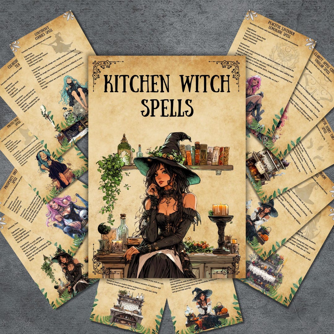 Secret Kitchen Spells Pages, Witchcraft Grimoire, Book of Shadows ...