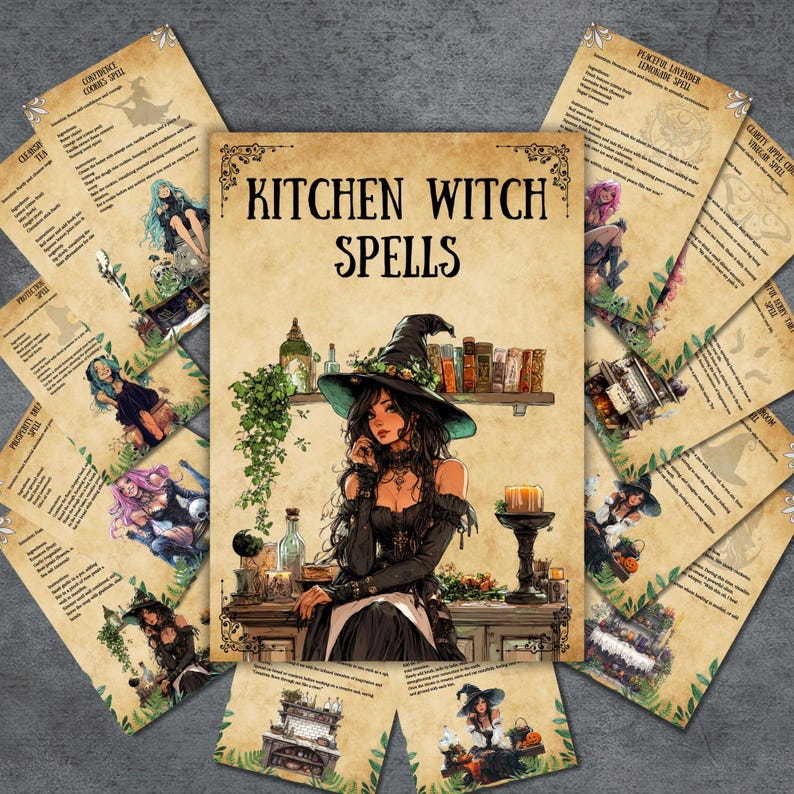 Secret Kitchen Spells Pages, Witchcraft Grimoire, Book of Shadows ...