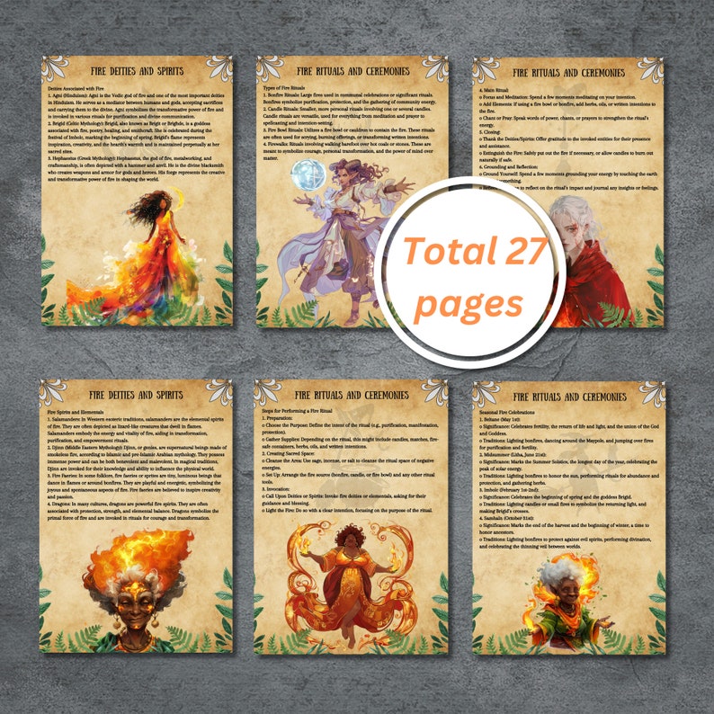 Fire Magic Grimoire Pages, Wicca Book of Shadows, Witchcraft Fire ...