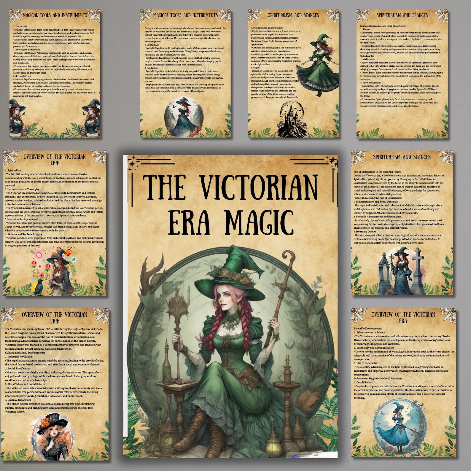 Magical Grimoire Pages, Wiccan Book of Shadows, Printable Witchcraft ...