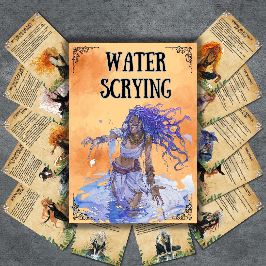 Secret Water Scrying Grimoire Pages, Divination Book of Shadows ...