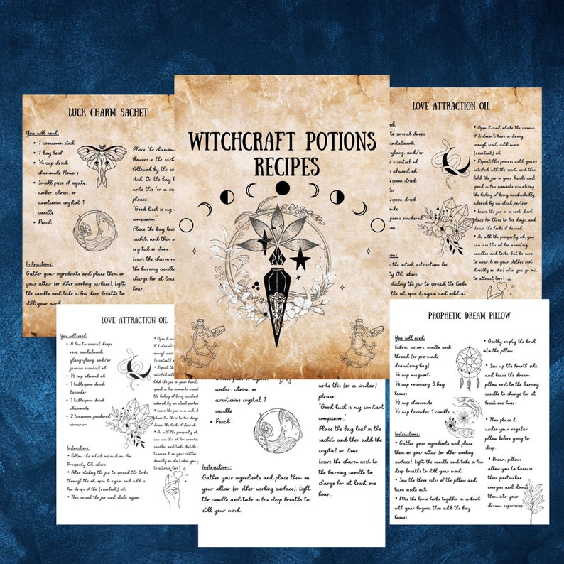 Witchcraft Herbal Recipes and Potions, Book of Shadows Pages for ...