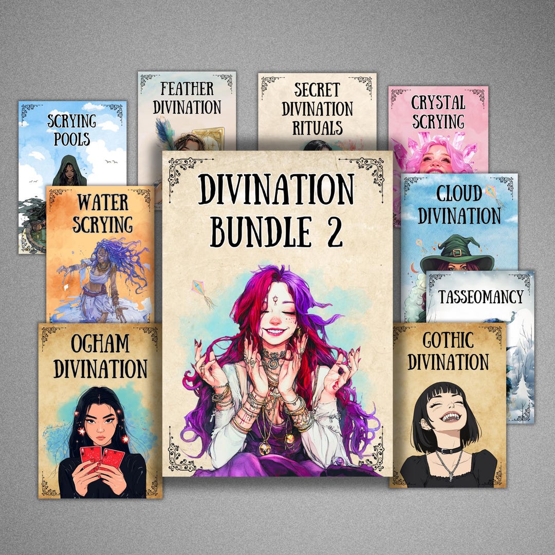 Witchcraft Divination Grimoire Bundle, Book of Shadows Pages, Witchy ...